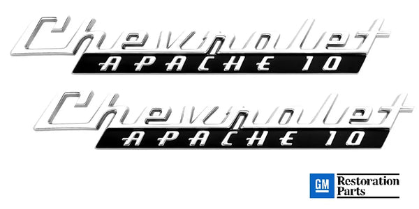 1960 "Chevrolet Apache" Truck LH & RH Fender Emblems Pair with Fastene ...