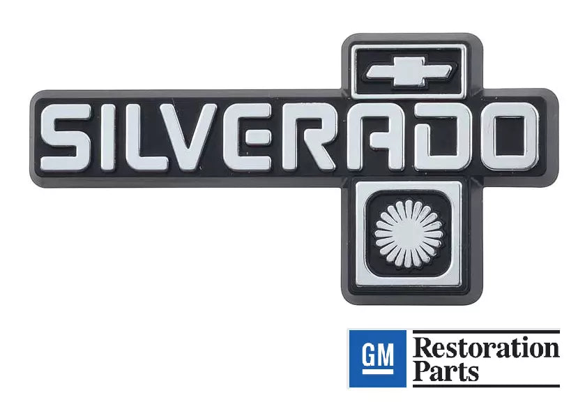 81-87 Chevy C10 Truck Dash Panel Emblem "Silverado" | JLFabrication