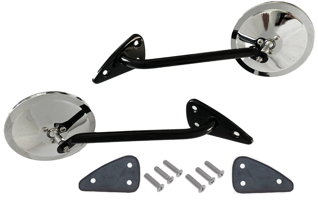 60-66 Chevy/GMC Truck LH / RH Side View Stainless Door Mirrors & Black ...