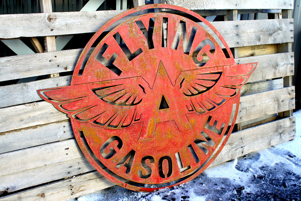 Rusty Patina Flying "A" Gas Station Garage Sign | JLFabrication