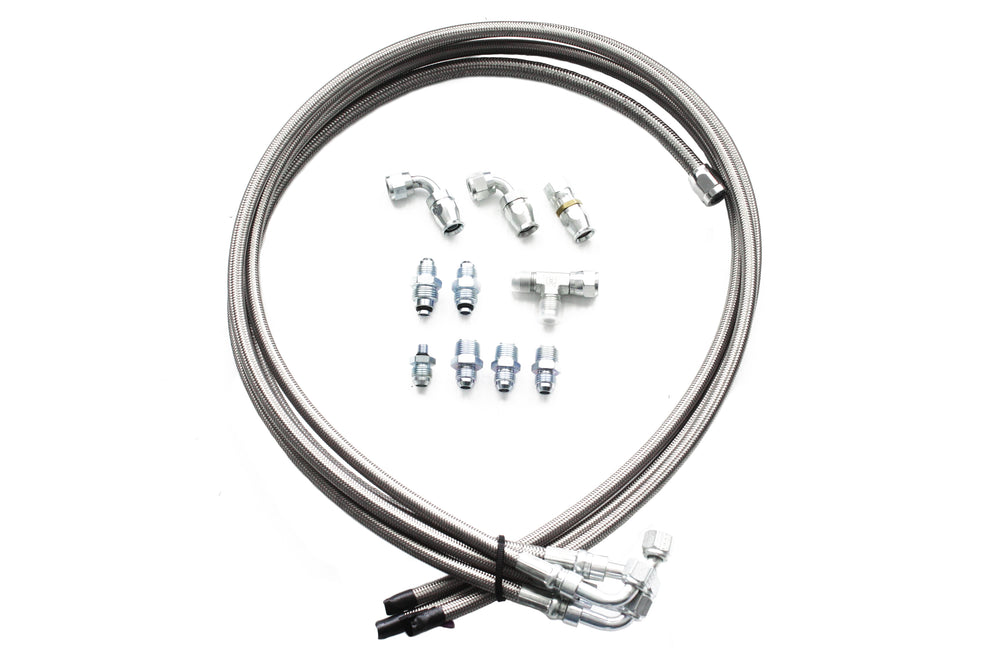 Hydroboost Brake Booster Braided Stainless 4 Line Hose Kit w/ AN Fitti ...