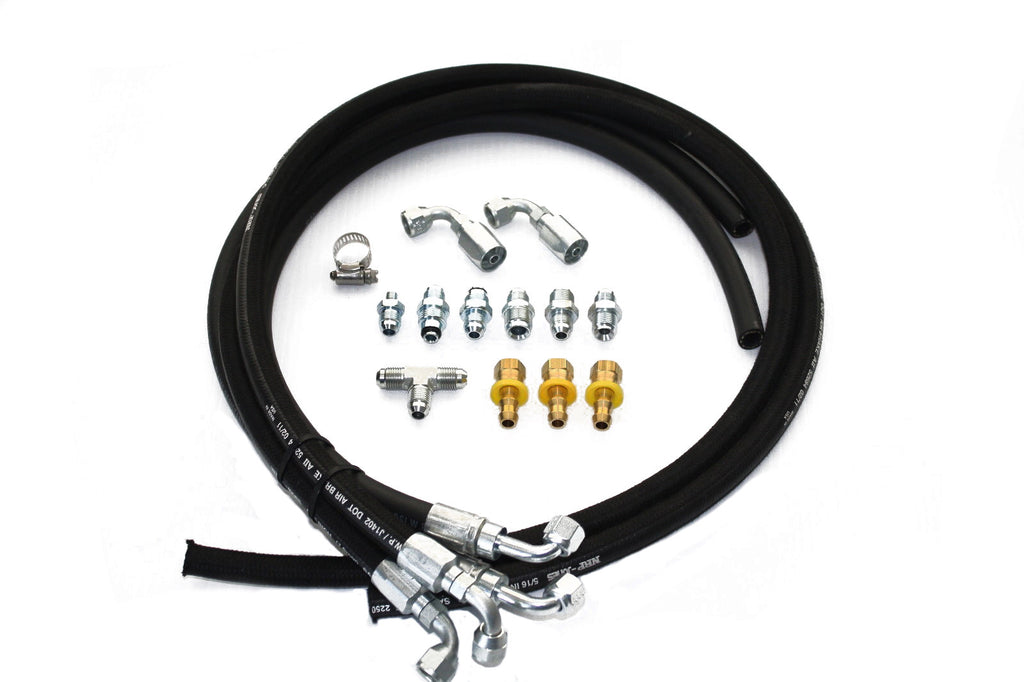 Hydroboost Brake Booster 4 Line High Pressure Hose Kit w/ AN & Pushloc ...