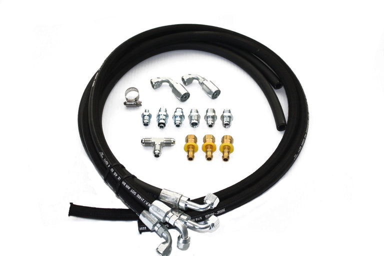 Hydroboost Brake Booster 4 Line High Pressure Hose Kit w/ AN & Pushloc ...