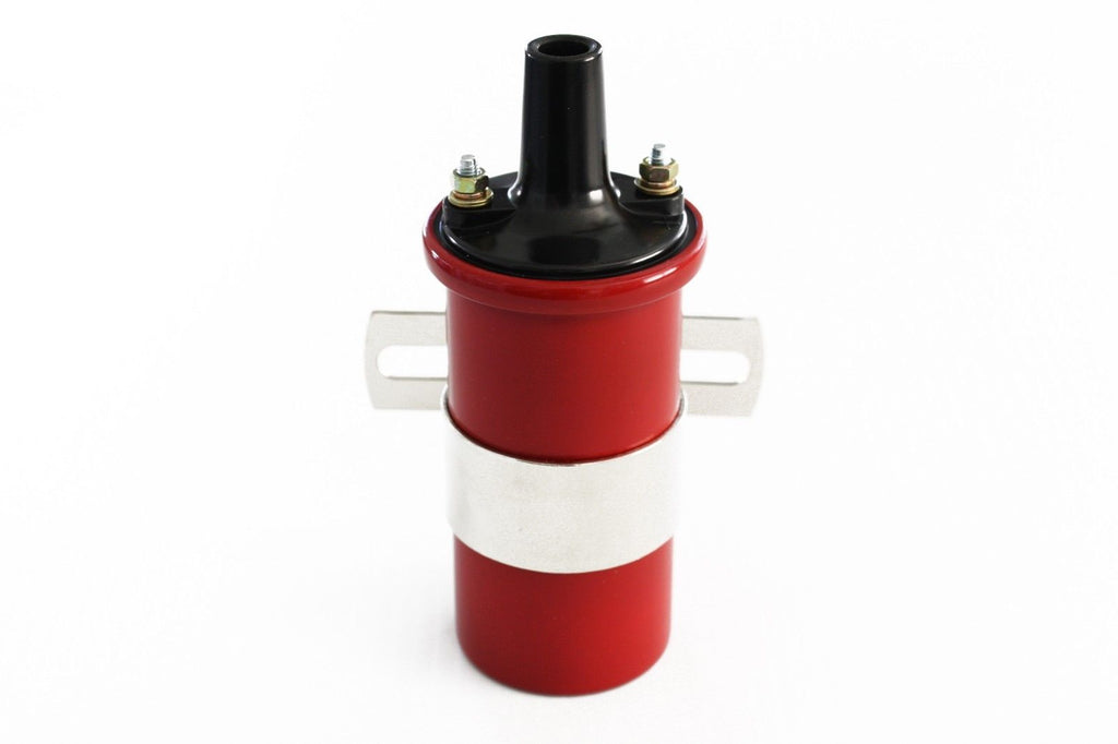 TSP Ignition Red Coil 45,000 Volts w/ Chrome Mounting Bracket Female S ...