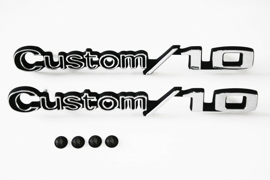 67-72 Chevy/GMC C10 Truck LH & RH Custom / 10 Fender Emblems Pair with ...